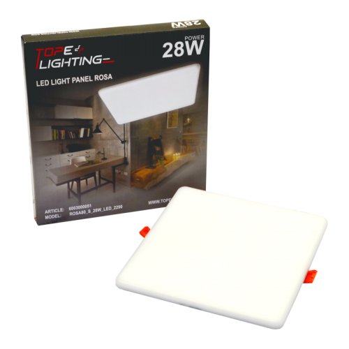 28W square, recessed LED panel ROSA_EMERGENCY
