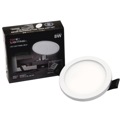 8W round, recessed LED panel SPLIT